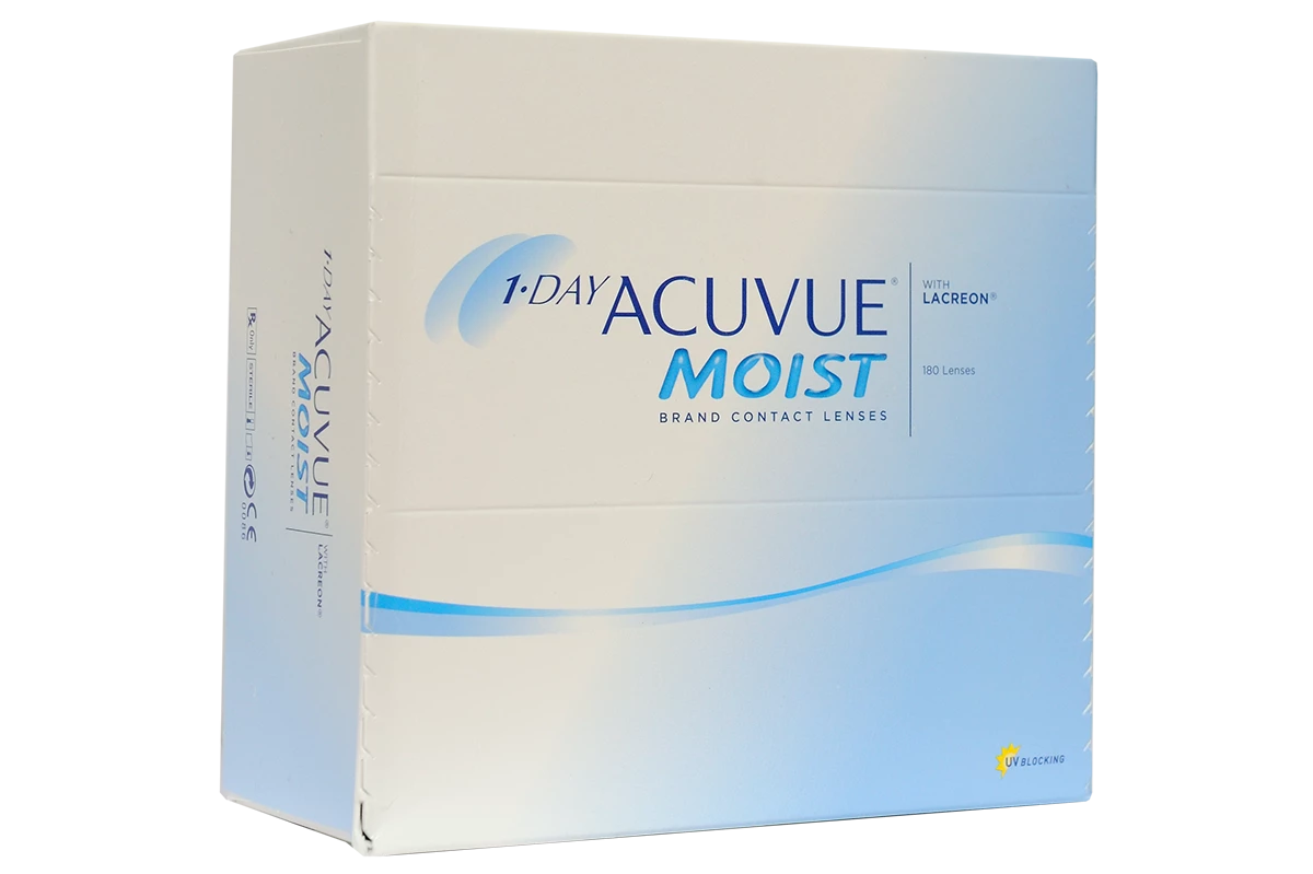 Купить 1-Day Acuvue Moist (180 линз) - однодневные контактные линзы